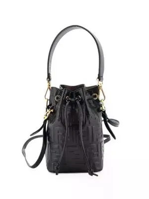 Fendi Mon Tresor Zucca Embossed Leather Mini Bucket Bag