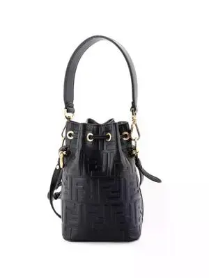Fendi Mon Tresor Zucca Embossed Leather Mini Bucket Bag