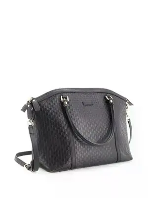 Gucci Britt Convertible Dome Microssima Leather Medium Satchel