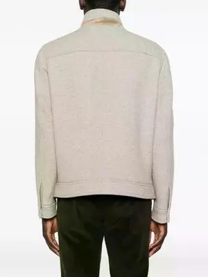 FAY Herringbone-weave Lobster-clasp Coat