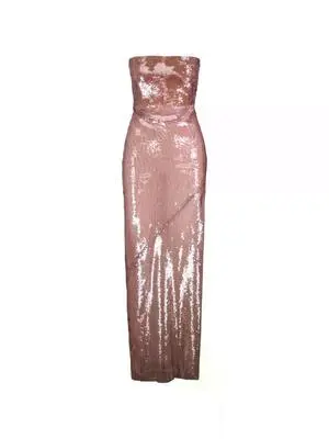 Galvan Sequin-embellished Strapless Maxi Dress
