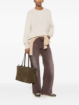 Soft Goat Wool Crewneck Jumper - White