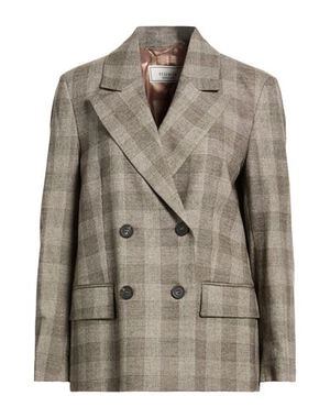 Peserico Blazer Size Virgin Wool, Cashmere, Polyester, Metallic Fiber, Elastane - Grey