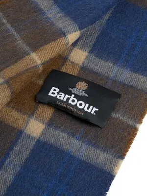 Barbour Brack Patchwork Tartan Wool Scarf