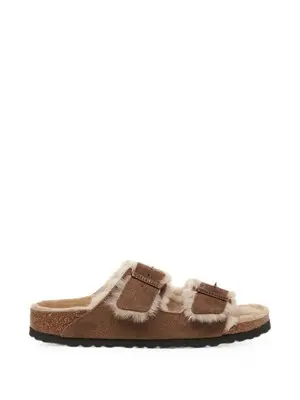 BIRKENSTOCK Arizona Shearling Sandals - Brown