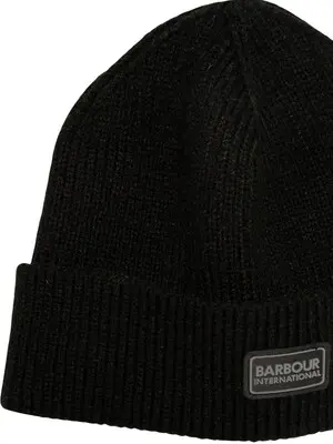 Barbour Sweeper Legacy Logo-patch Scarf And Beanie Hat Set