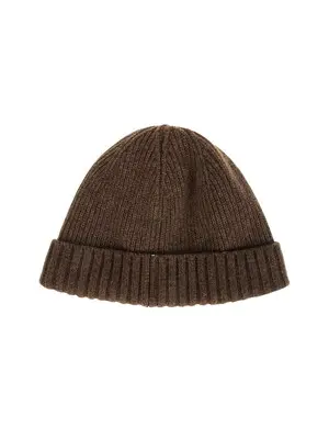 Barbour Logo Patch Ribbed Knit Beanie