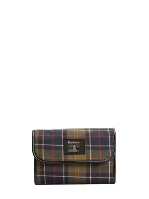 Barbour Tartan Hanging Beauty Pouch - Green