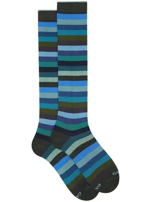 GALLO GALLO Long Warm Cotton Socks, Yellow, Even Stripes