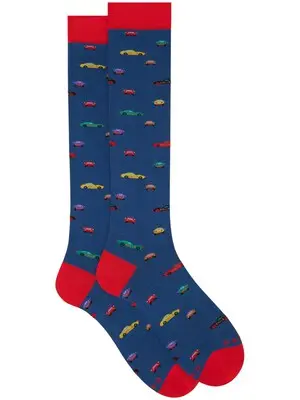 GALLO Long Lightweight Cotton Socks - Blue