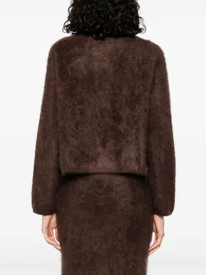 Soft Goat Wool Crewneck Jumper - Brown