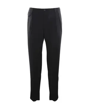 Dolce & Gabbana Dolce Gabbana Mid Rise Pinstripe Tailored Trousers - Black