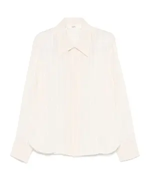 Séfr Point-collar Checked Shirt - White