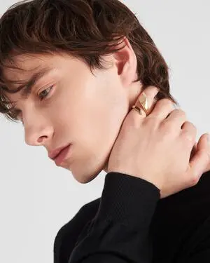 Prada Eternal Gold Snake Ring In Gold