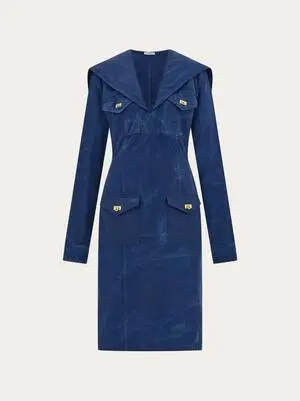 FERRAGAMO Washed Gabardine Dress