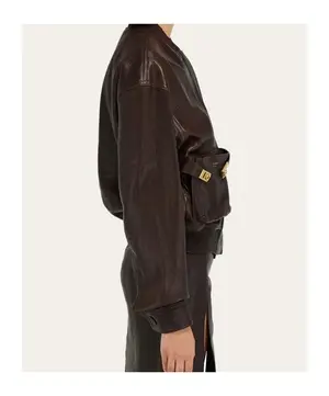 FERRAGAMO Leather Bomber Jacket - Black