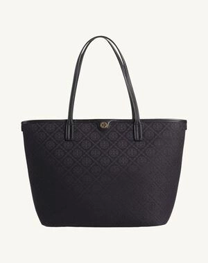 Tory Burch Handbag Textile Fibers, Leather - Black