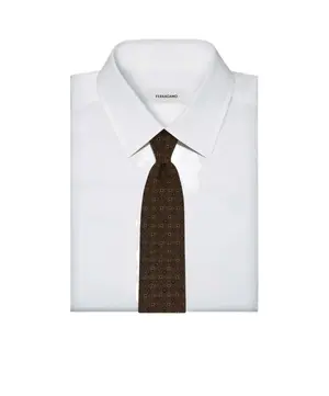 FERRAGAMO Micro Pattern Silk Tie
