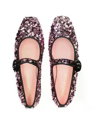 Pretty Ballerinas Mary Jane Sequin-embellished Ballet Flats