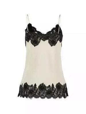 Gold Hawk Marilyn Lace-trim Silk Top
