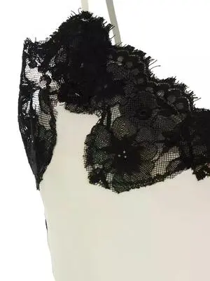 Gold Hawk Marilyn Lace-trim Silk Top - Neutrals