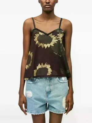Moschino Floral-print Ruffled Top