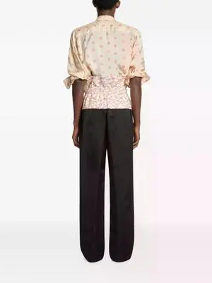 Dries Van Noten Contrast-waist Jacquard Pants