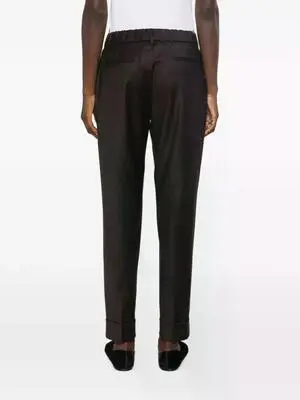 BERWICH Alice Long Pleated-detail Turn-up Trousers