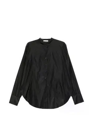 THE ROW Lula Mandarin-collar Silk Shirt