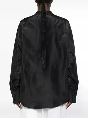 THE ROW Lula Mandarin-collar Silk Shirt
