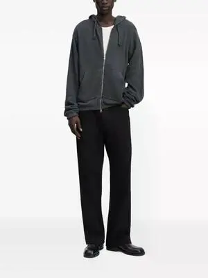 ANOTHER ASPECT Ribbed-knit Zip Hoodie - Grey