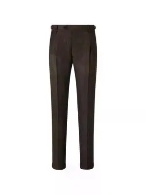 BERWICH Retrolong Check-pattern Pleated Trousers - Brown
