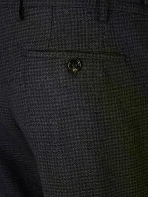 BERWICH Retrolong Houndstooth-pattern Pleated Trousers