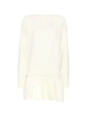 Source Unknown Corinth Peplum-details Sweater - Neutrals