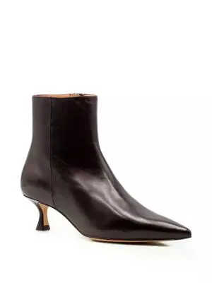 MARA BINI Tapered-toe Leather Ankle Boots - Brown