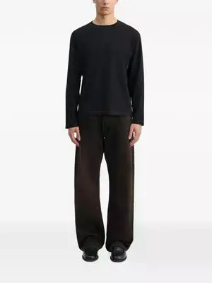 ANOTHER ASPECT Long-sleeve Contrast-stitch T-shirt