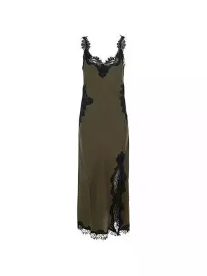 Gold Hawk Harper Lace-trim Silk Maxi Dress