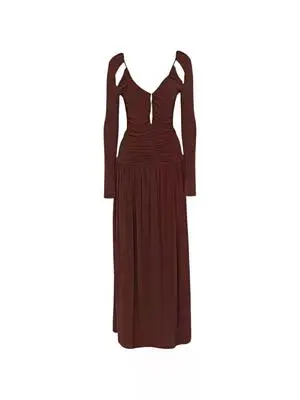 Raquel Diniz Ruched Cut-out Maxi Dress