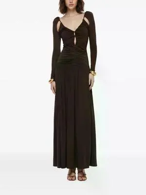 Raquel Diniz Ruched Cut-out Maxi Dress