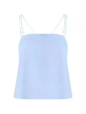 NENETTE Flix Pleated-back Ring-detail Top - Blue
