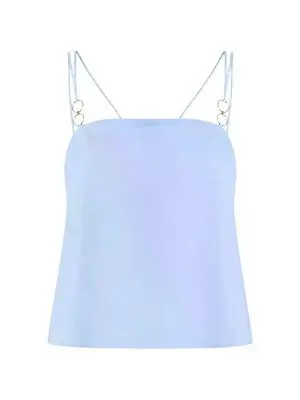 NENETTE Flix Pleated-back Ring-detail Top - Blue