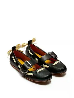 LILI CURIA Sylvie Buckle-fastening Ballet Flats - Black