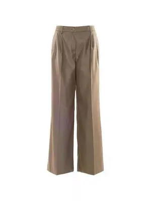 NENETTE Pleated Wide-leg Trousers - Neutrals