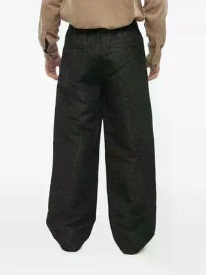 Valentino Garavani Monogram-print Drawstring Trousers - Brown