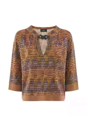 NENETTE Masaccio Zig-zag Chain-detail Blouse - Brown