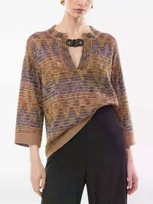 NENETTE Masaccio Zig-zag Chain-detail Blouse