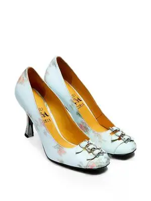 LILI CURIA Babette Floral-print Buckle-detail Pumps