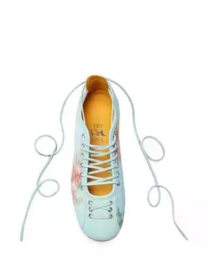LILI CURIA Isolde Floral-print Lace-up Sneakers - Blue