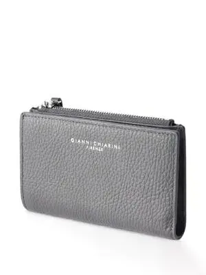 GIANNI CHIARINI Logo-print Pebbled Wallet - Grey