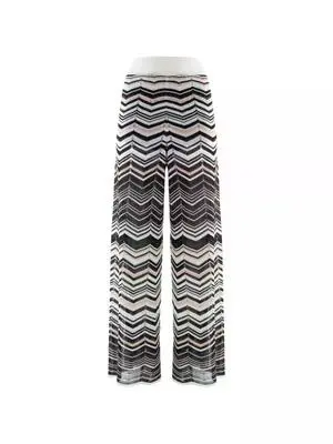 NENETTE Yova Zig-zag Knit Palazzo Pants - Black